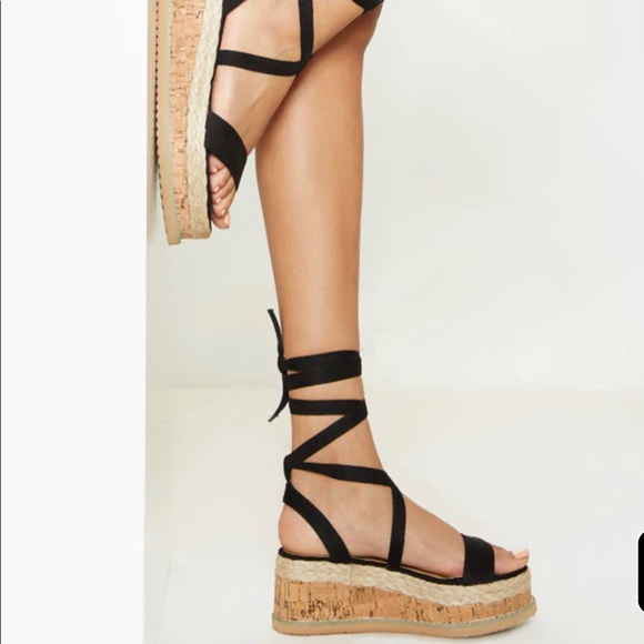 Krush | Shoes | Niella Black Espadrille Flatform Sandals | Poshmark